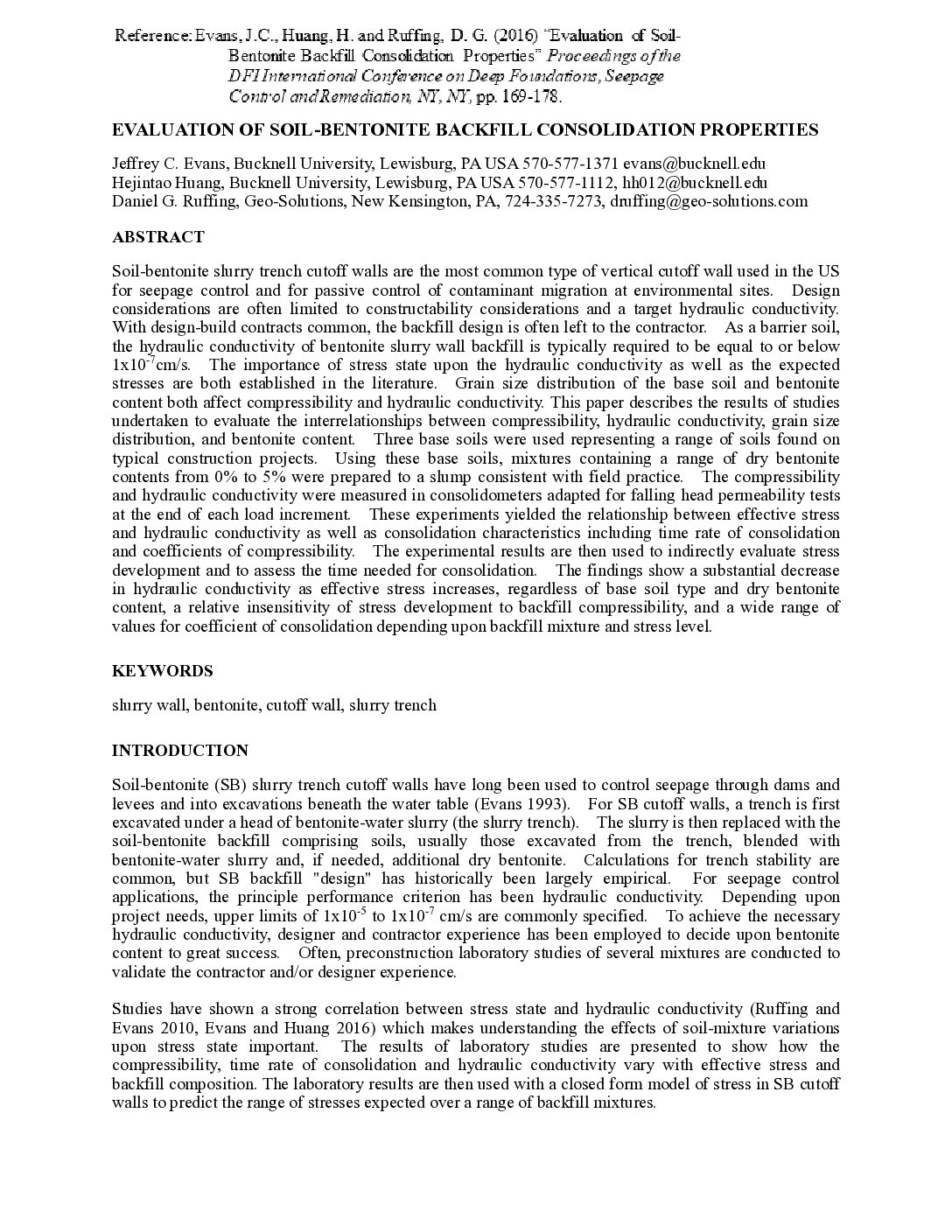 Evaluation of Soil-Bentonite Backfill Consolidation Properties » Slurry ...